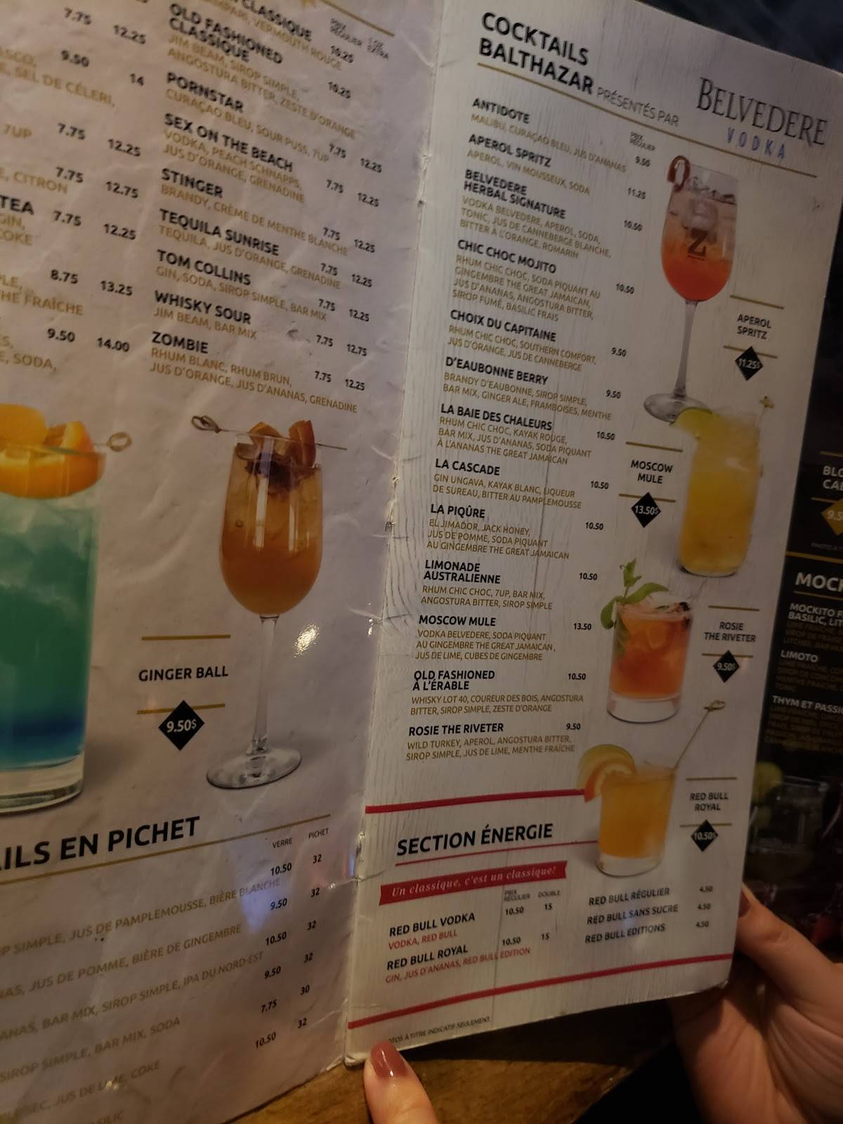 Menu au Le Balthazar Quartier DIX30 restaurant, Brossard