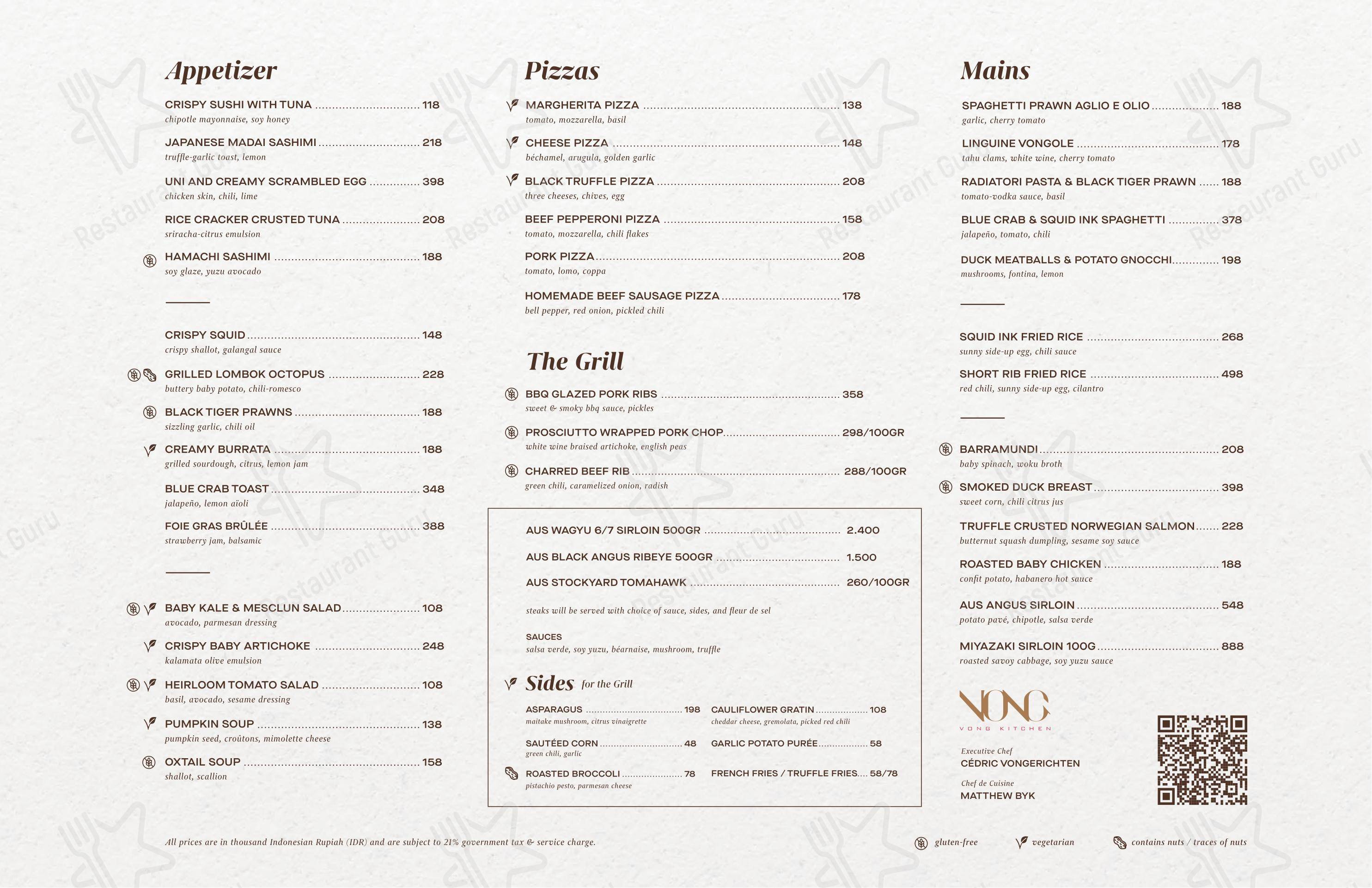 Menu at Le Burger restaurant, South Jakarta