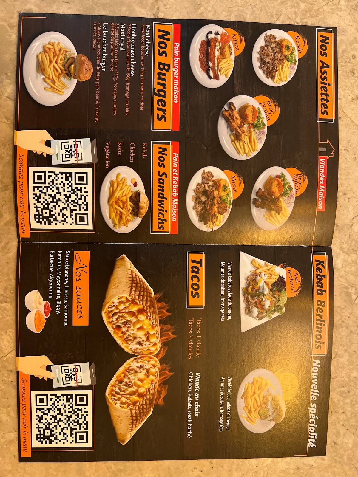 Menu au Le Constantinople restaurant, Bois-le-Roi
