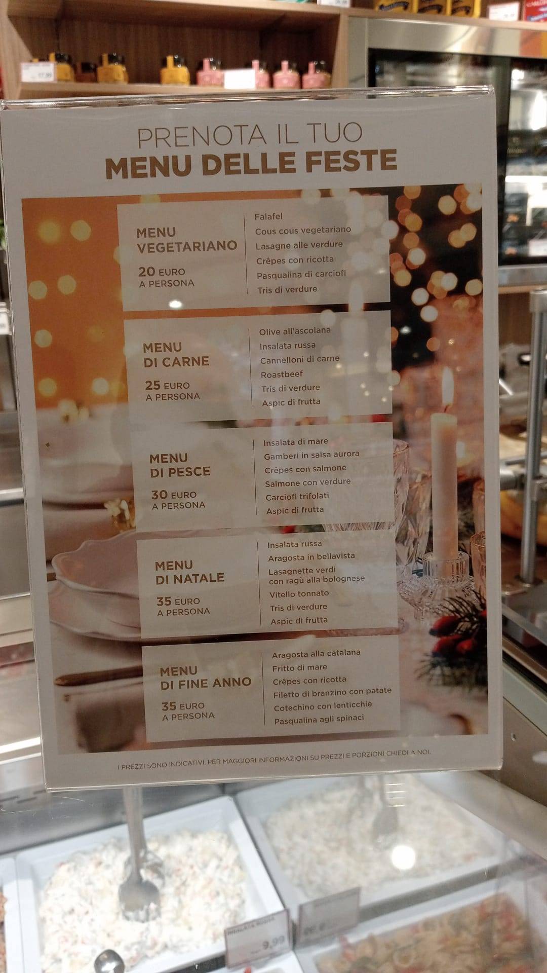 Menu au Le Eccellenze di Esselunga - Pop-up Store restaurant, Milan