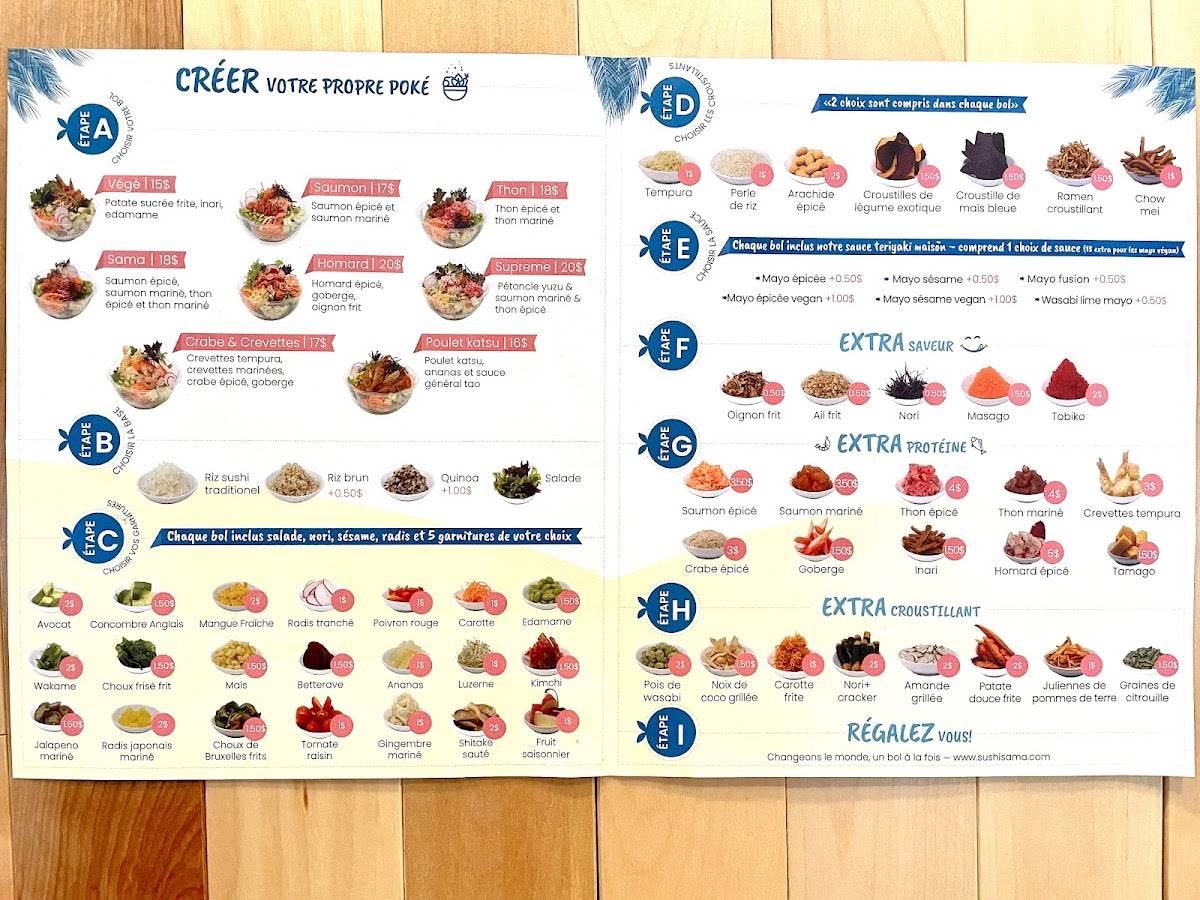 Menu au Le Poke Station (Rue Emery) restaurant, Montréal
