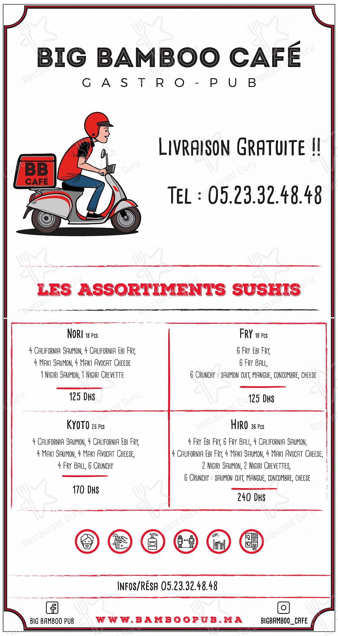Menu at Le Roof pub & bar, Mohammedia