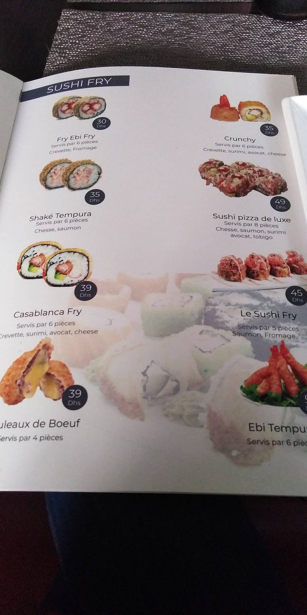 Menu au Le Sushi restaurant, Rabat