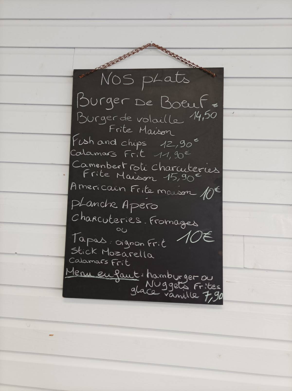 Menu au Le tout va bien restaurant, Le Tréport