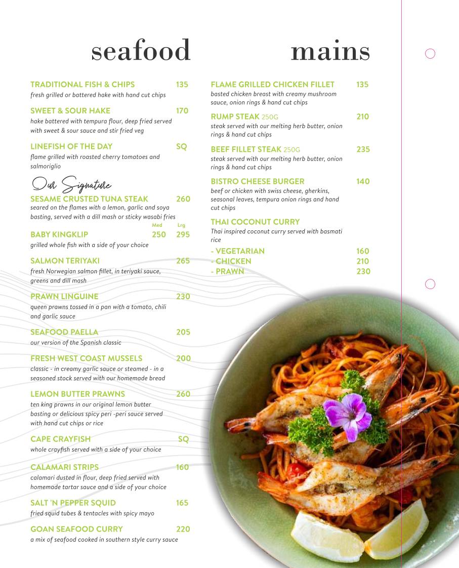 Menu at Lemonicious restaurant, Hermanus
