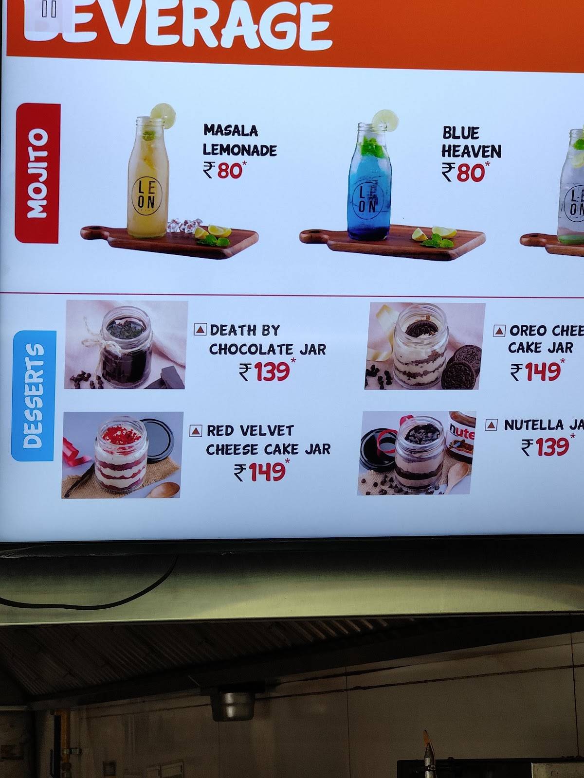 Menu at Leon's Burgers & Wings - BTM Layout, Bengaluru