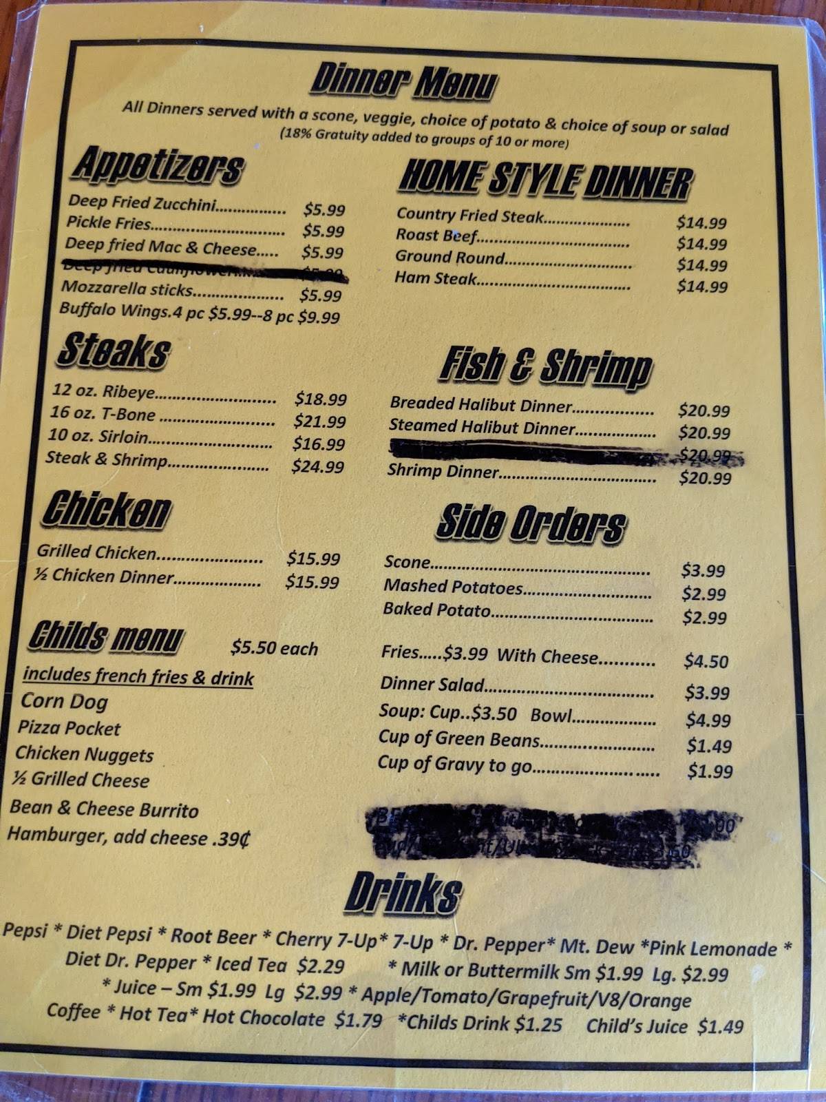 Menu at Leslie's Family Tree Restaurant, Santaquin