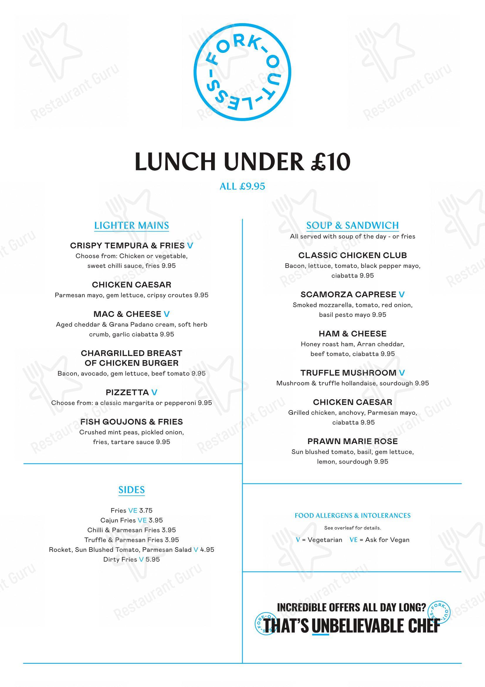 Menu at Lido Prestwick pub & bar, Prestwick