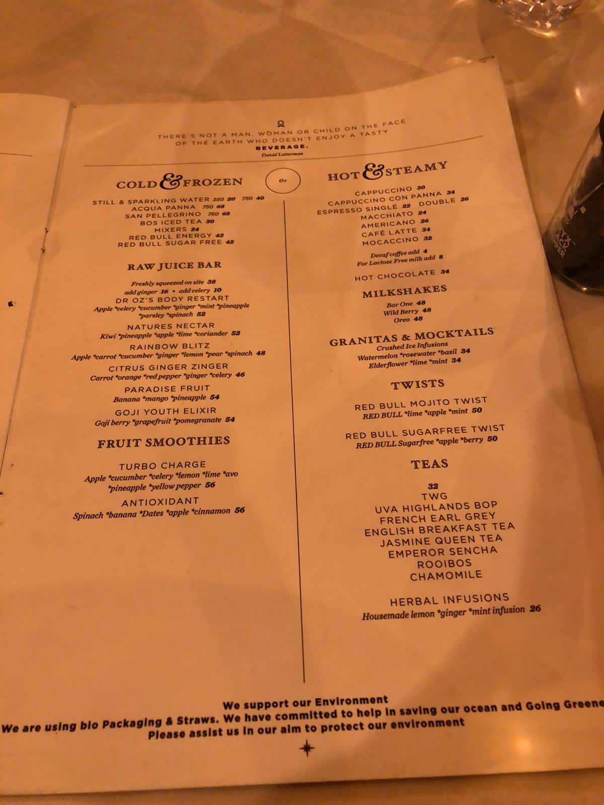 Menu at Life Grand Cafe Waterfront, Cape Town, 2 Pierhead Road