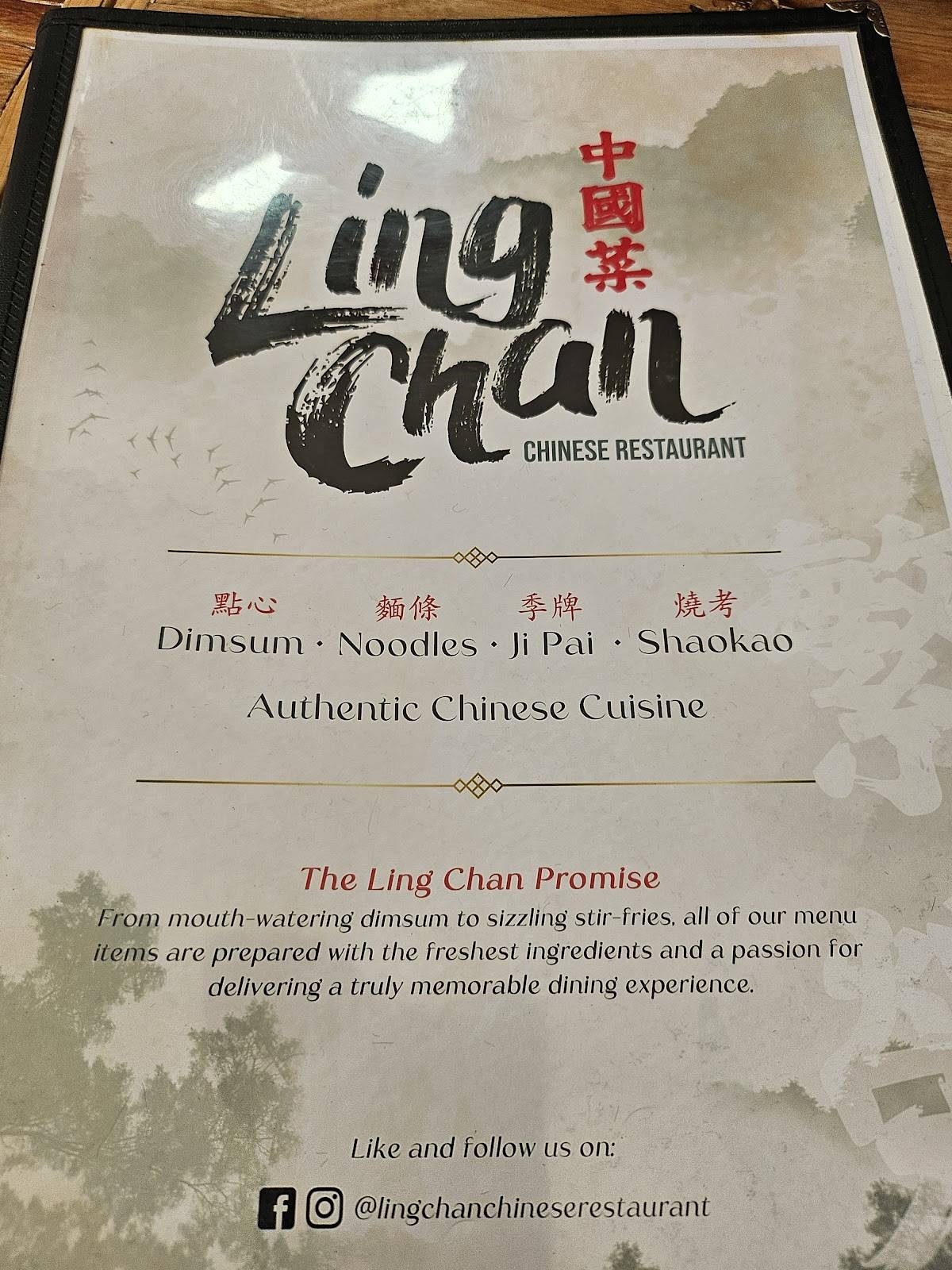 Menu at Ling Chan restaurant, Marikina