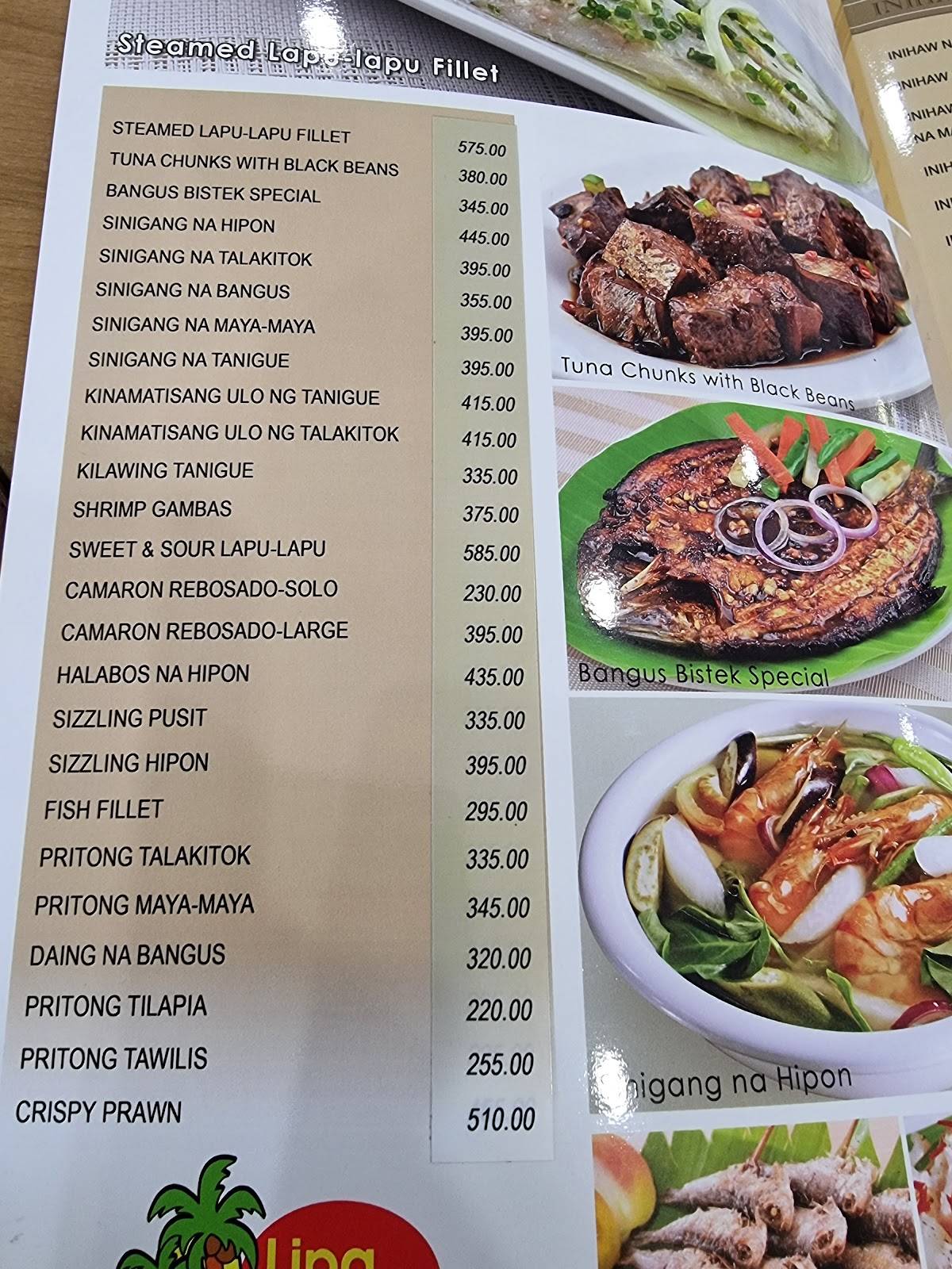 Menu at Lipa Grill restaurant, Lipa