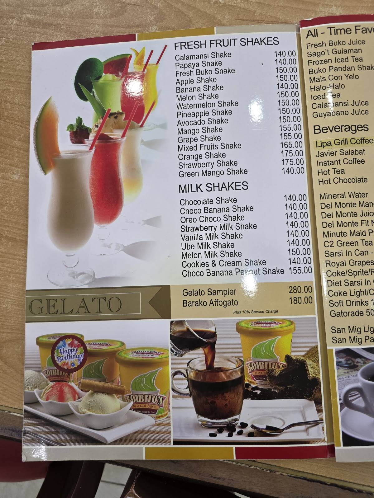 Menu at Lipa Grill restaurant, Lipa