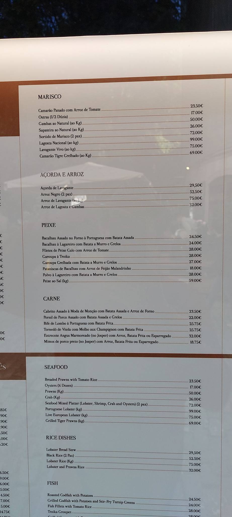 Menu em Solar dos Presuntos restaurante, Lisboa, R. das Portas de Santo ...