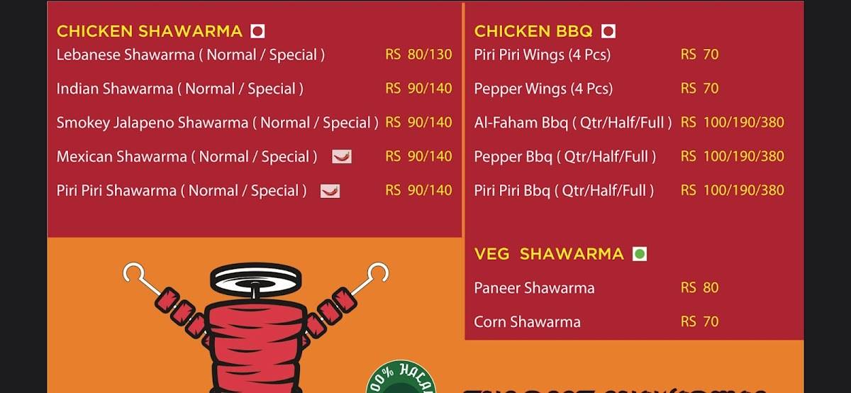 Menu at Little Arabia CHITHODE, Erode