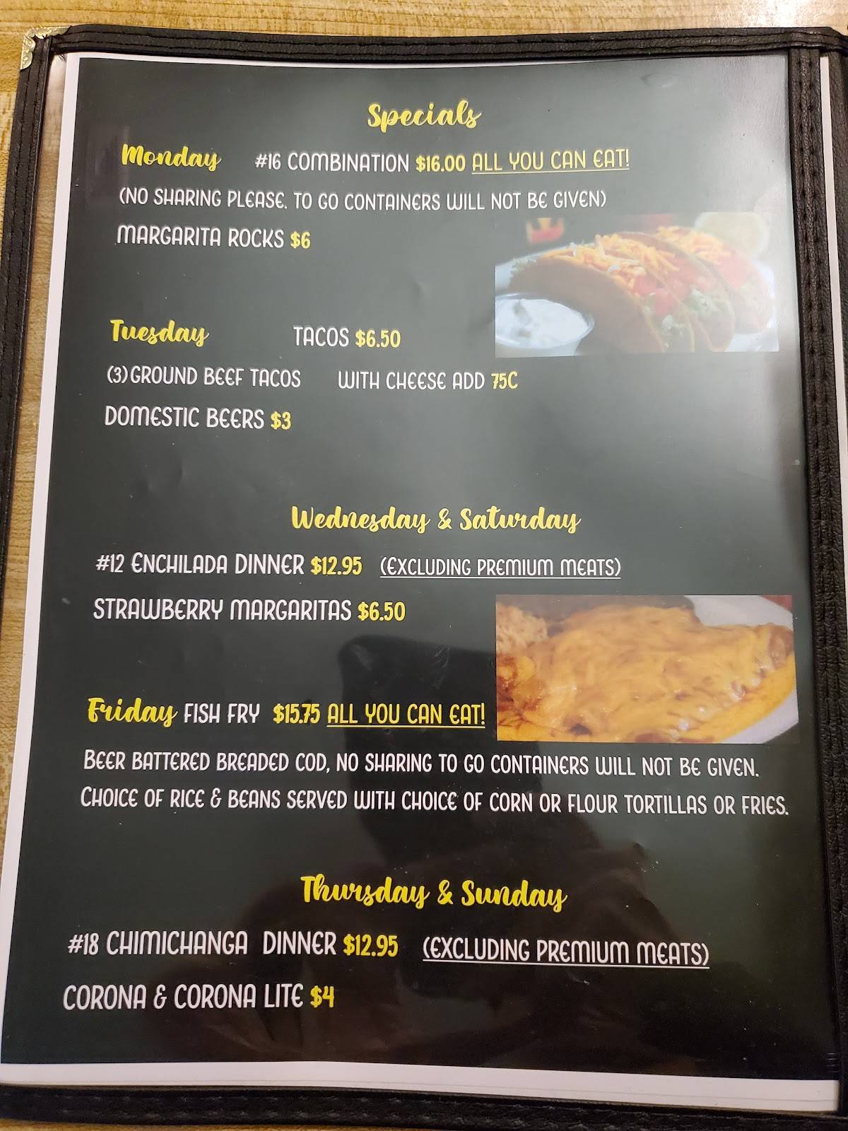 Menu at Little Cancún of Franklin restaurant, Franklin, S 27th St A