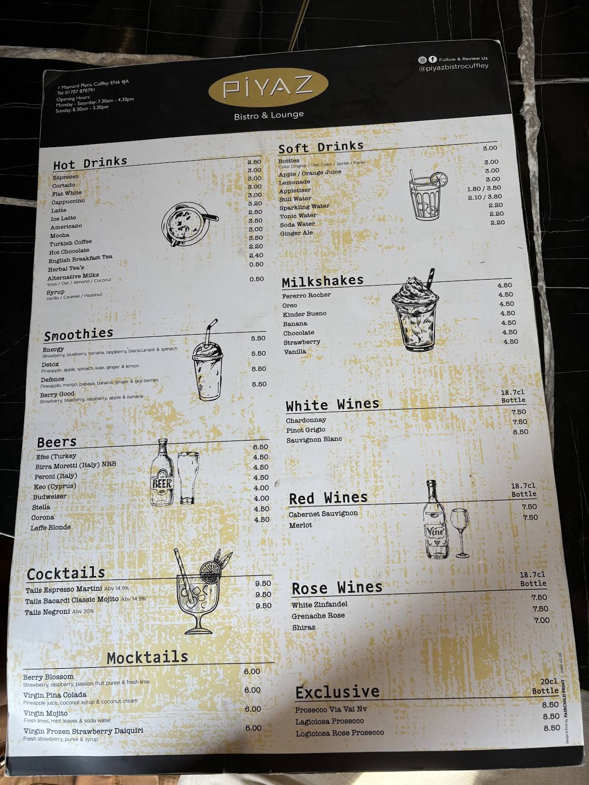 Menu at Loca Cafe Bistro and Lounge, Cuffley