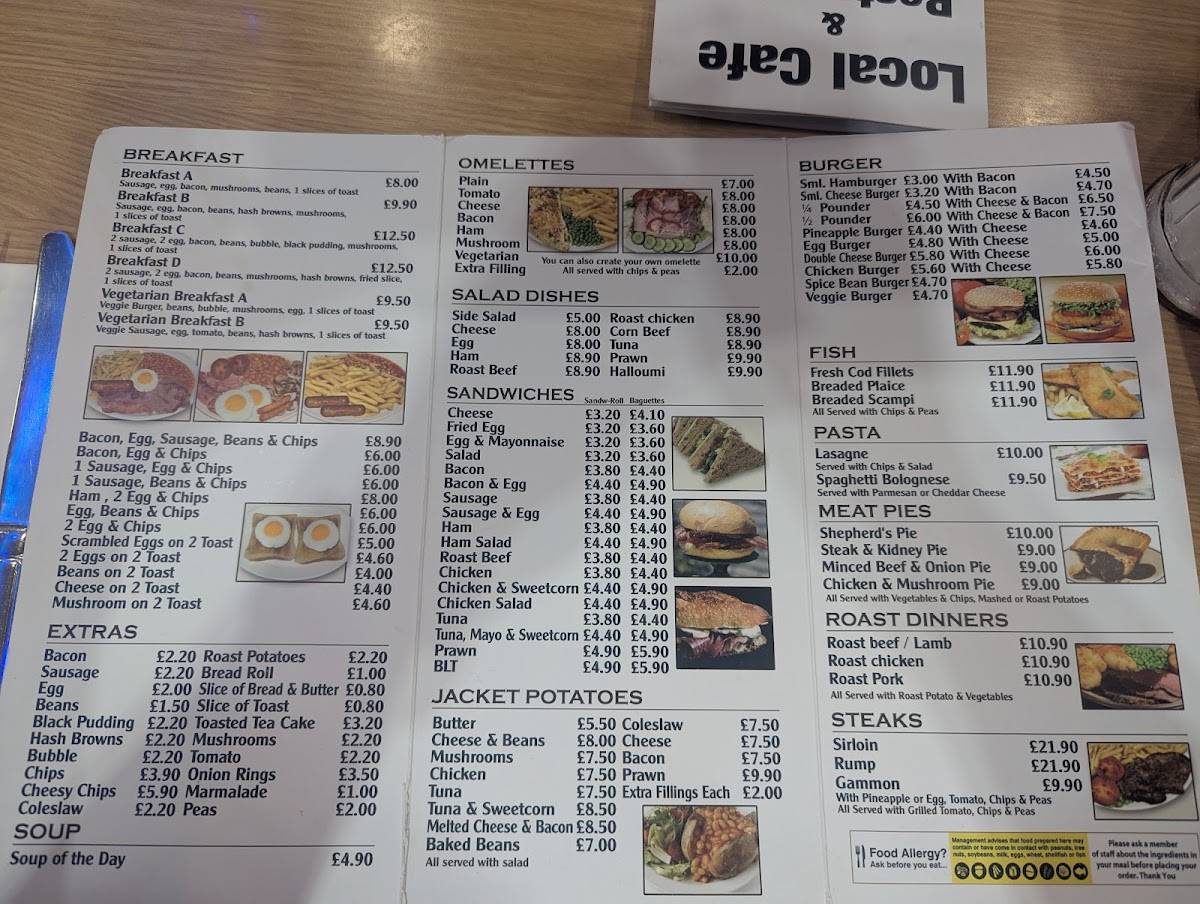 Menu at Local Cafe, Huntingdon
