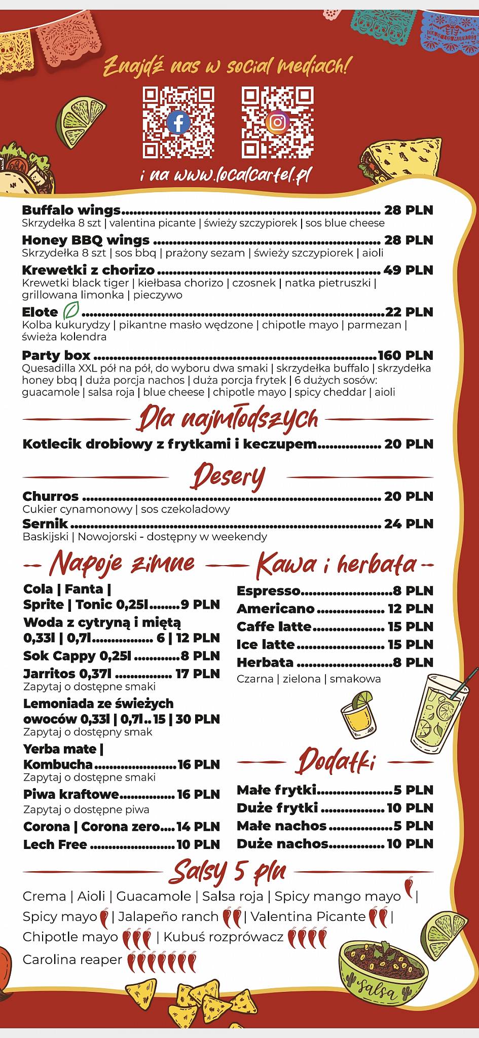 Menu at Local Cartel restaurant, Legionowo