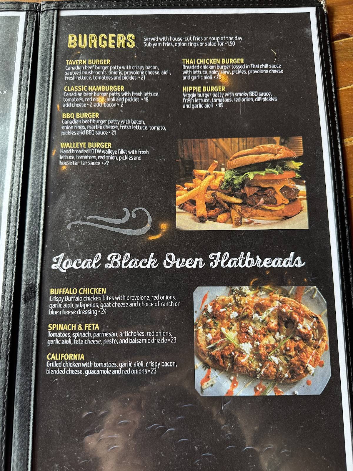 Menu at Log Cabin Tavern pub & bar, Kenora