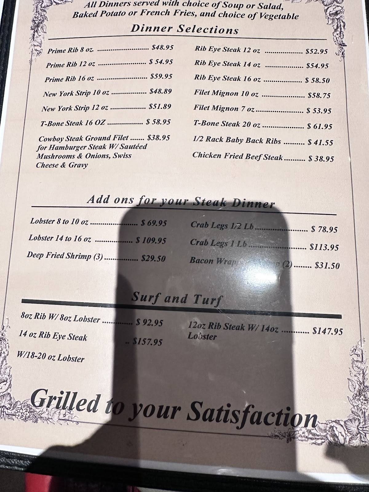 Menu at Log Inn Restaurant, Rock Springs