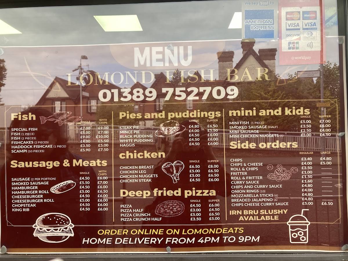 Menu at Lomond Fish Bar, Alexandria
