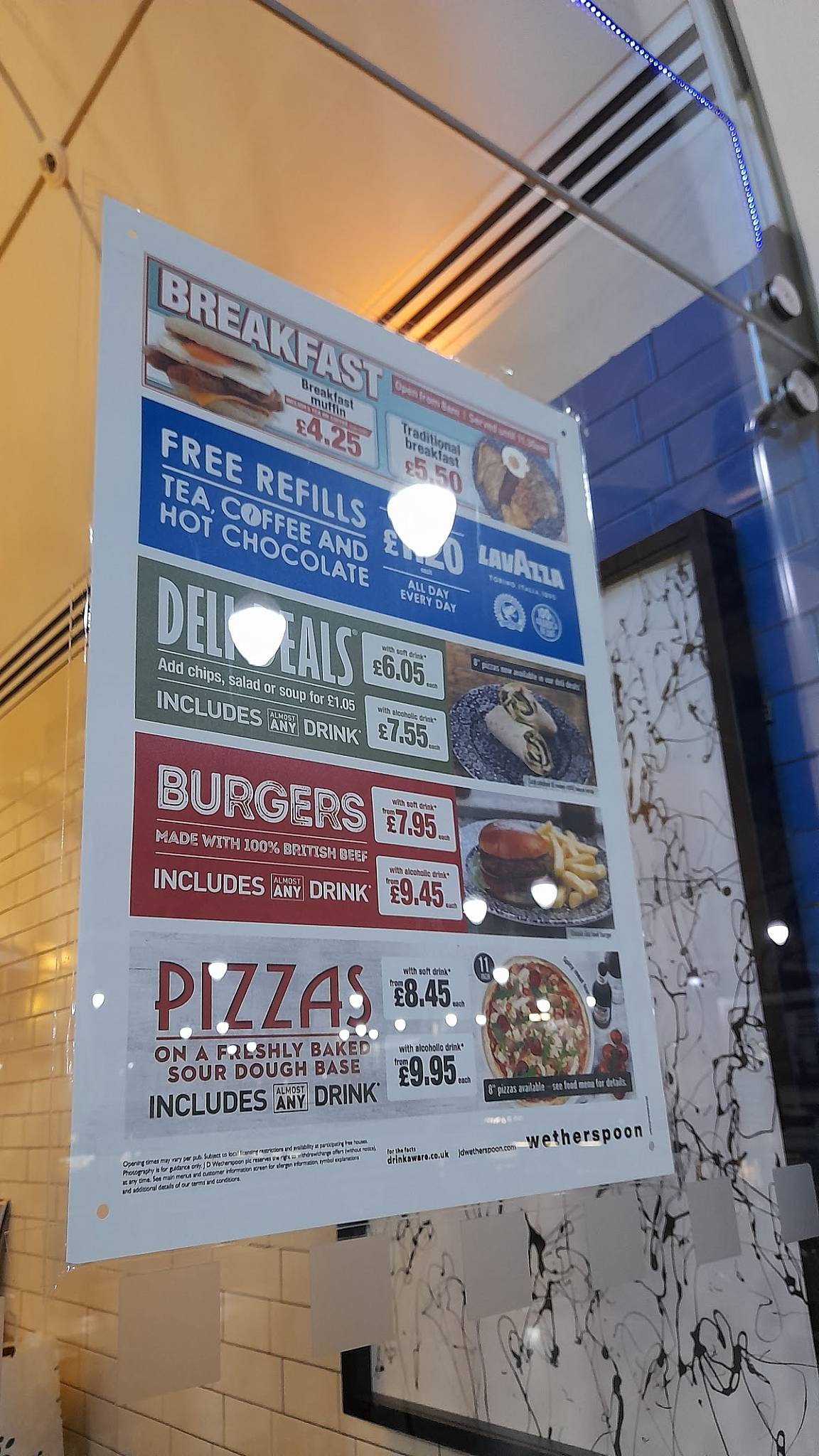 Menu at Wetherspoons (Victoria Station) pub & bar, London