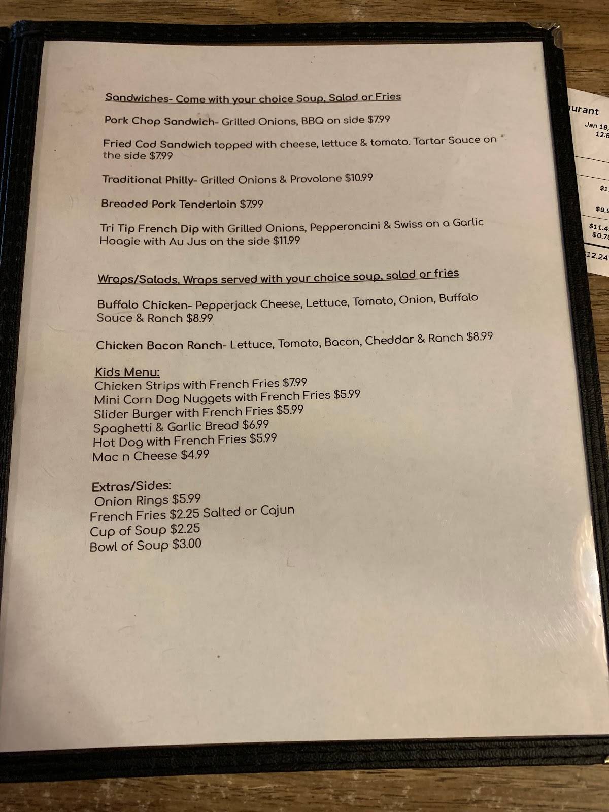 Menu at Longbranch Restaurant, L'Erable, N 1500 East Rd