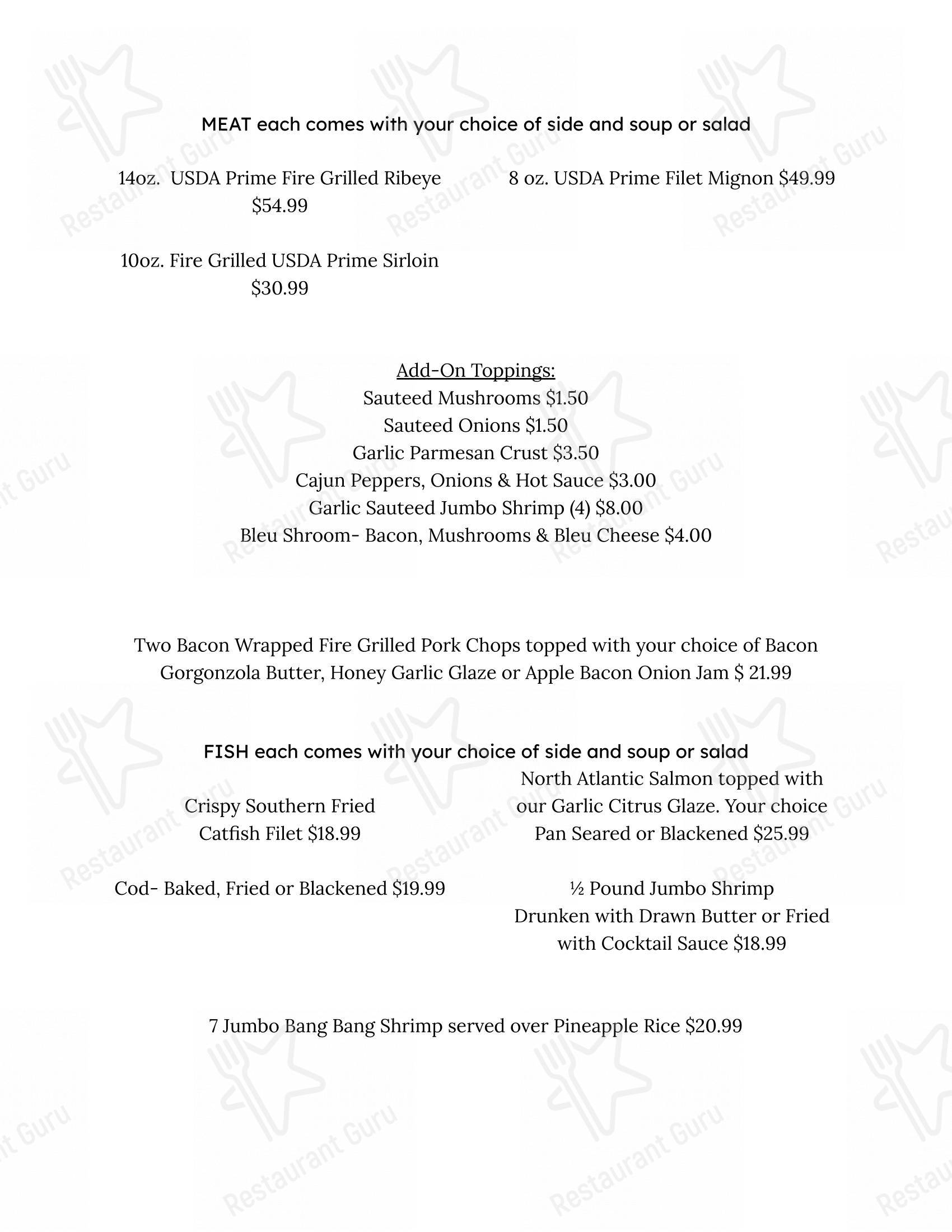 Menu at Longbranch Restaurant, L'Erable, N 1500 East Rd