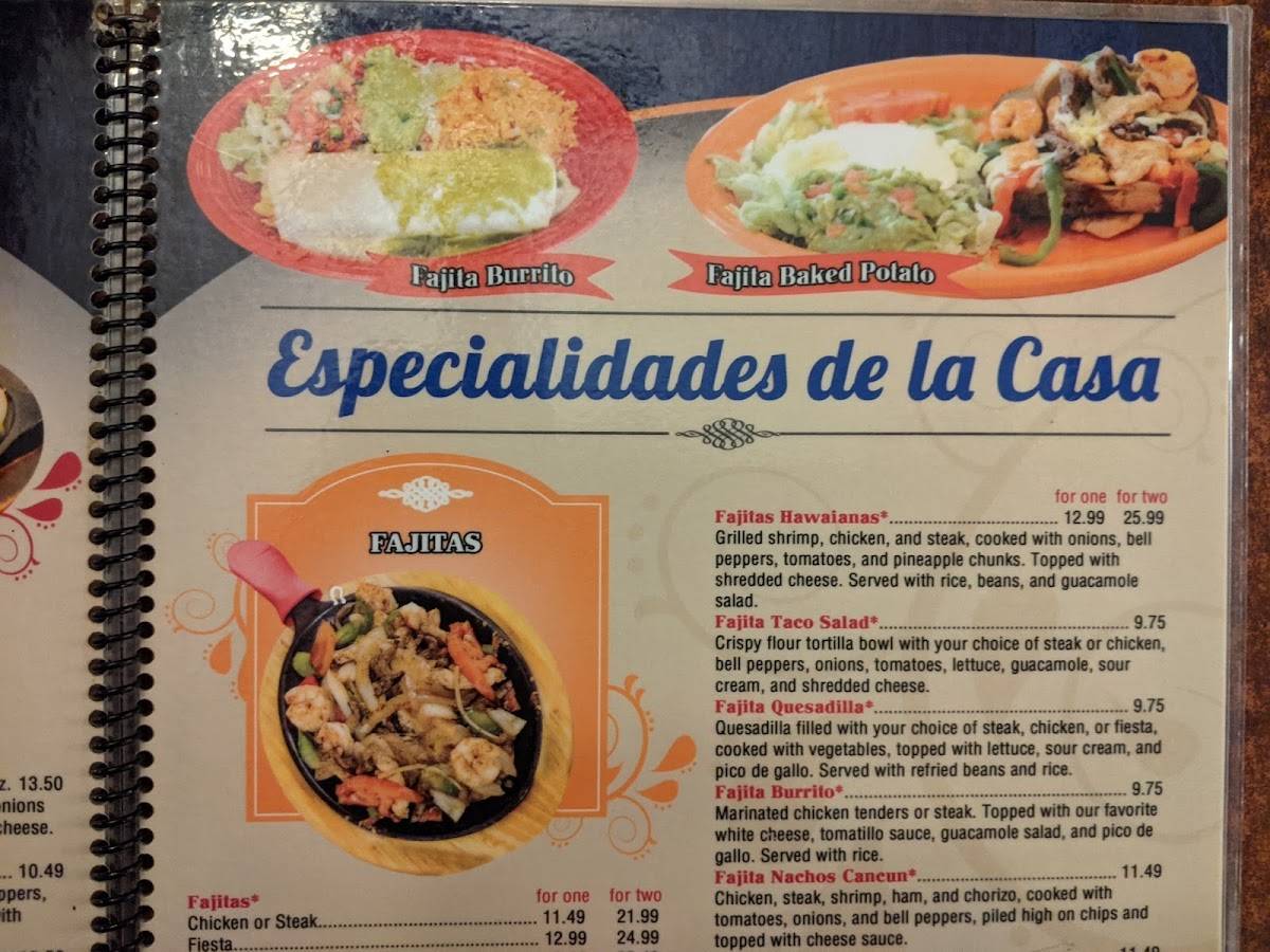Menu at Los Arcos restaurant, Arab, 326 N Brindlee Mountain Pkwy