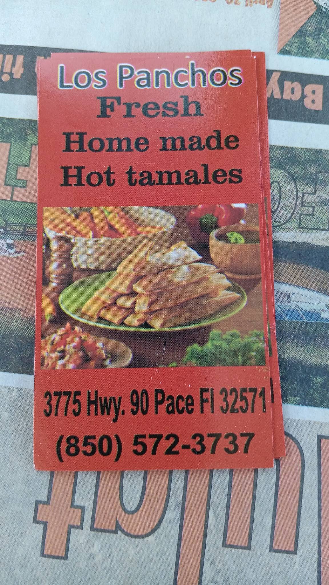 Menu at Los Panchos Tamales y Tacos restaurant, Pensacola