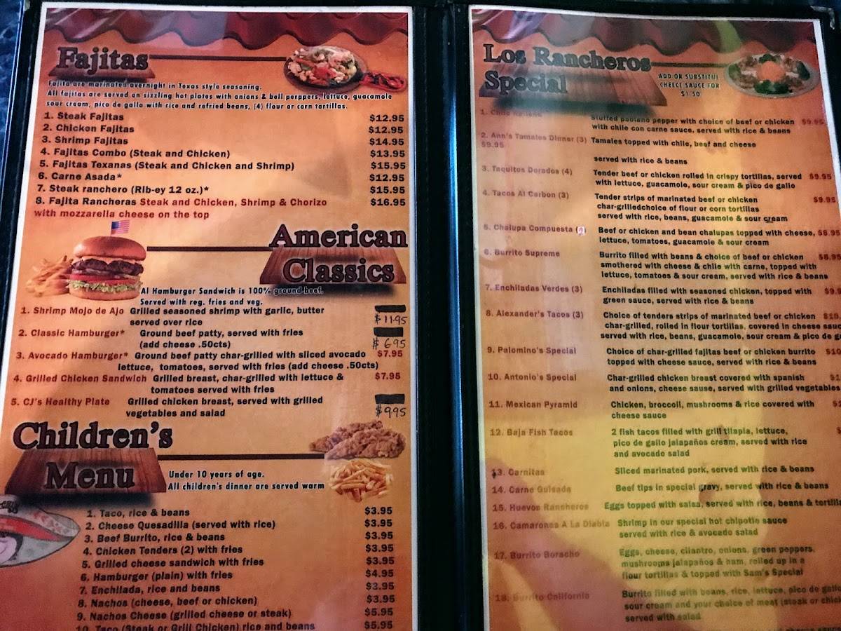 Menu at Los Rancheros Mexican Grill Forestdale restaurant, Birmingham ...