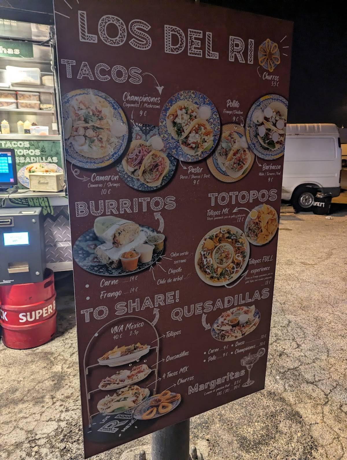 Menu em Los del Rio restaurante, Lisboa