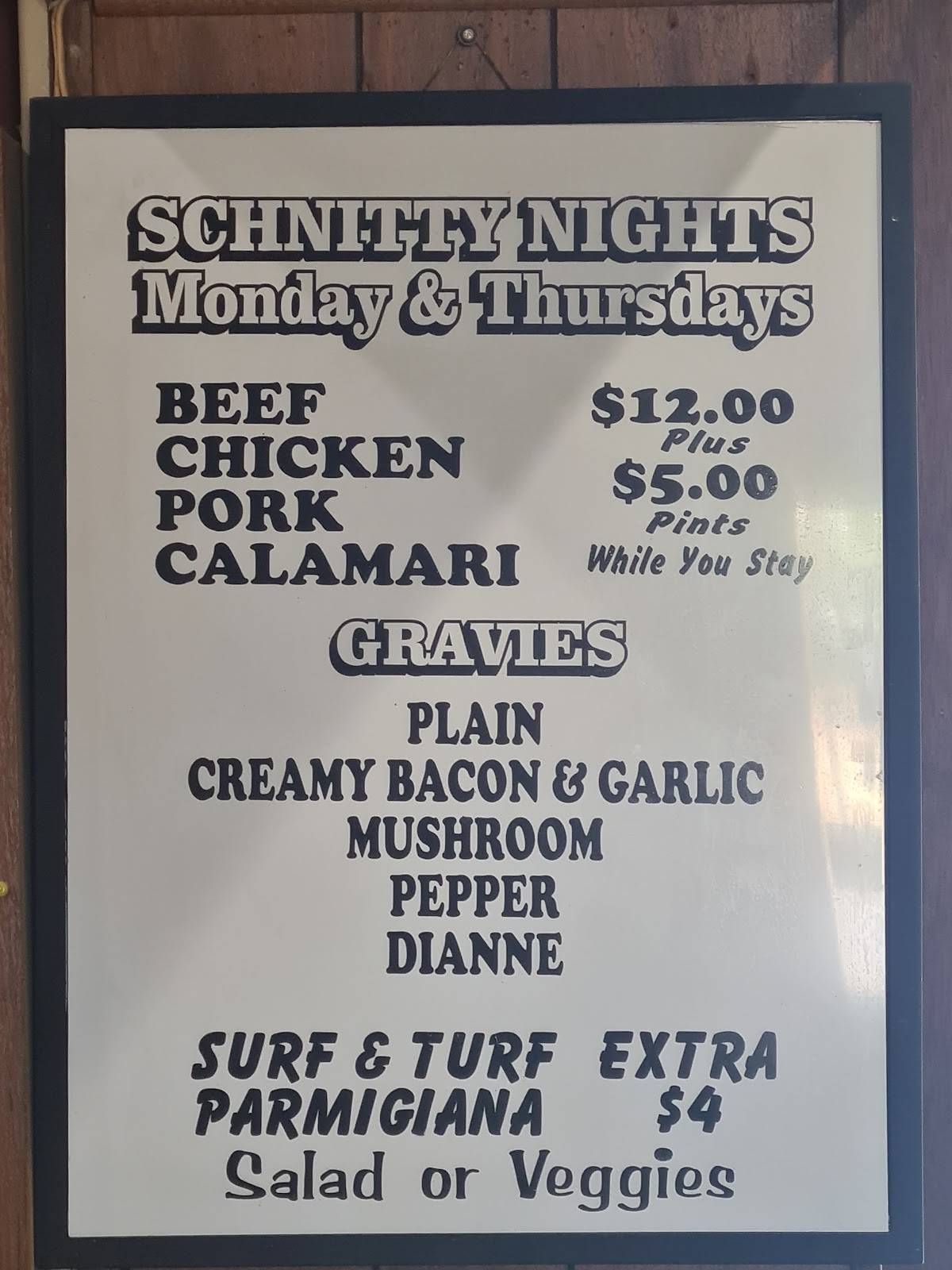 Menu at Lower Light Hotel restaurant, Lower Light, 33 Port Wakefield Rd