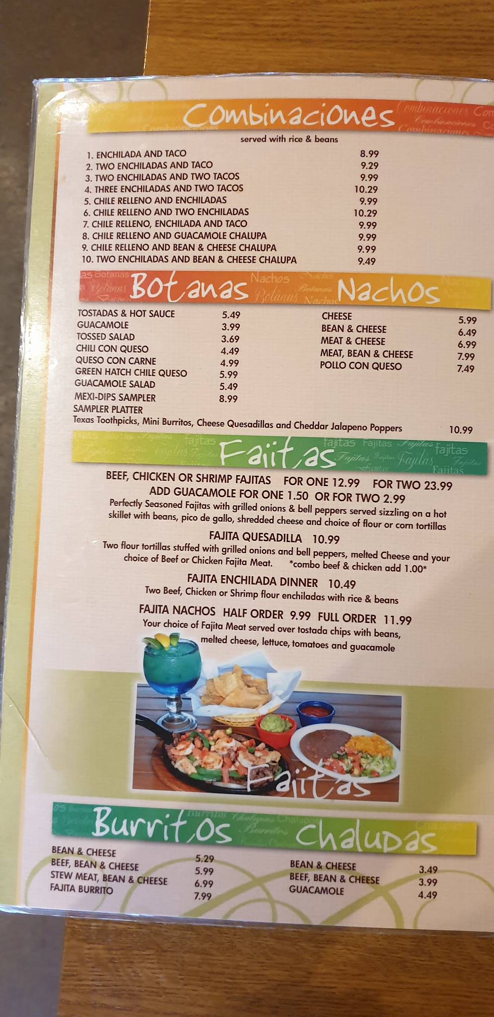 Menu at Garcia's Mexican Restaurant, Lubbock, Slide Rd
