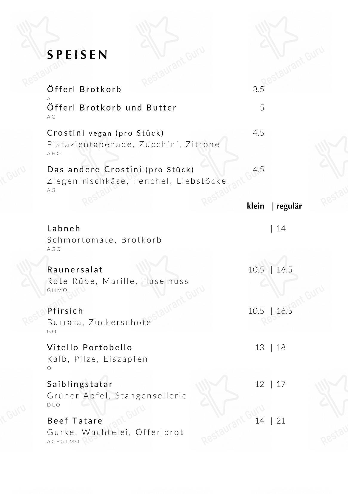 Speisekarte von Lucullus Restaurant & Catering, Wien, Neulinggasse 29