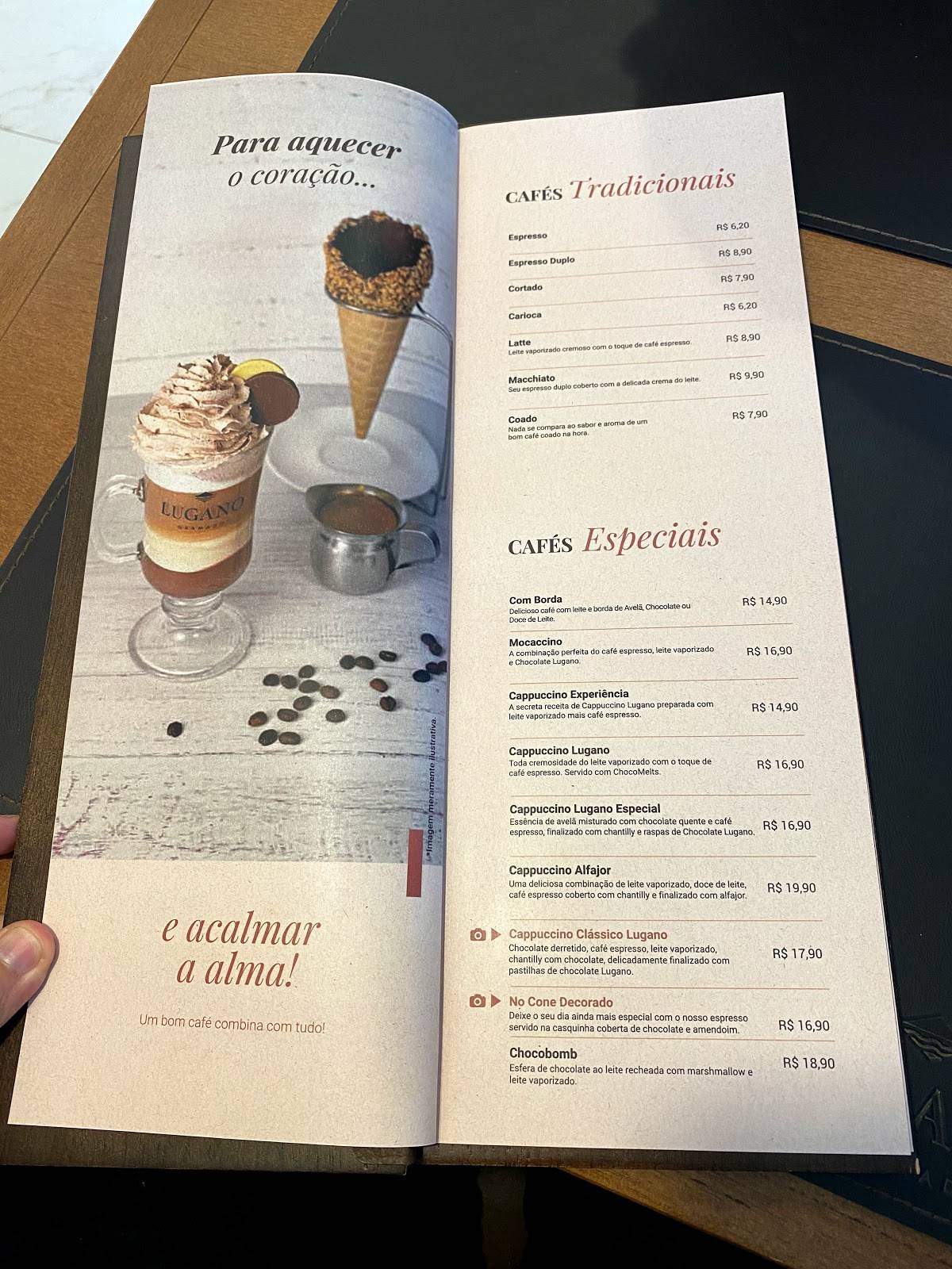 Menu em Lugano Cafeteria e Chocolataria, Brasília