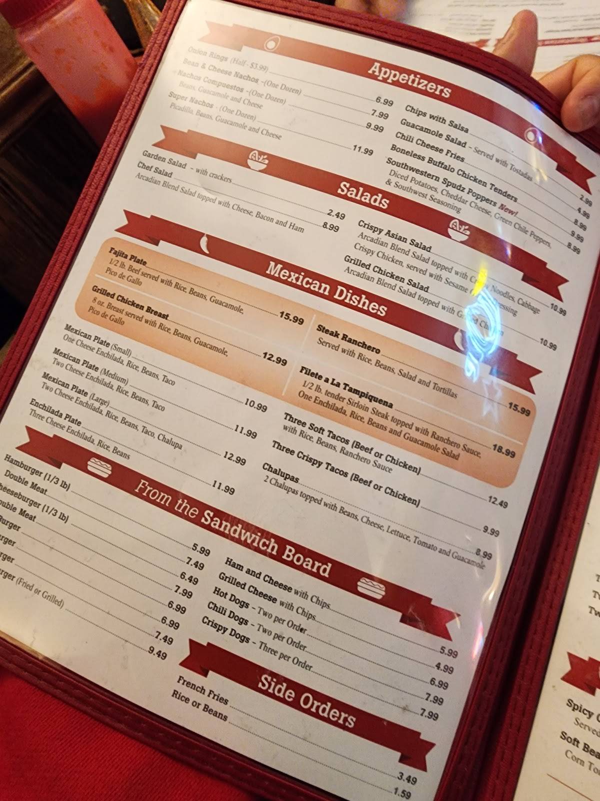 Menu at M.K. Davis Restaurant, San Antonio