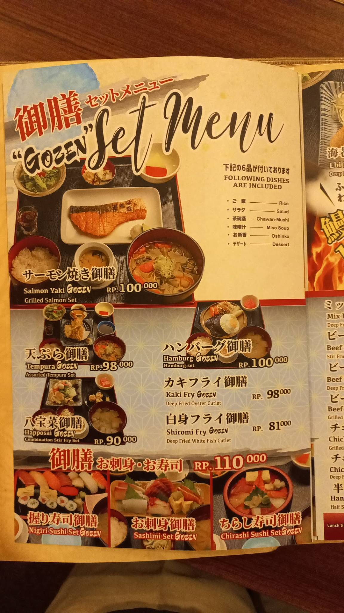 Menu at MADOKA JAPANESE RESTAURANT, Bekasi Regency