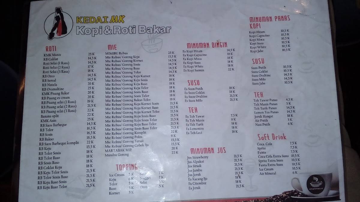Menu at Mang Kabayan Jababeka restaurant, Bekasi Regency, Komplek Movieland