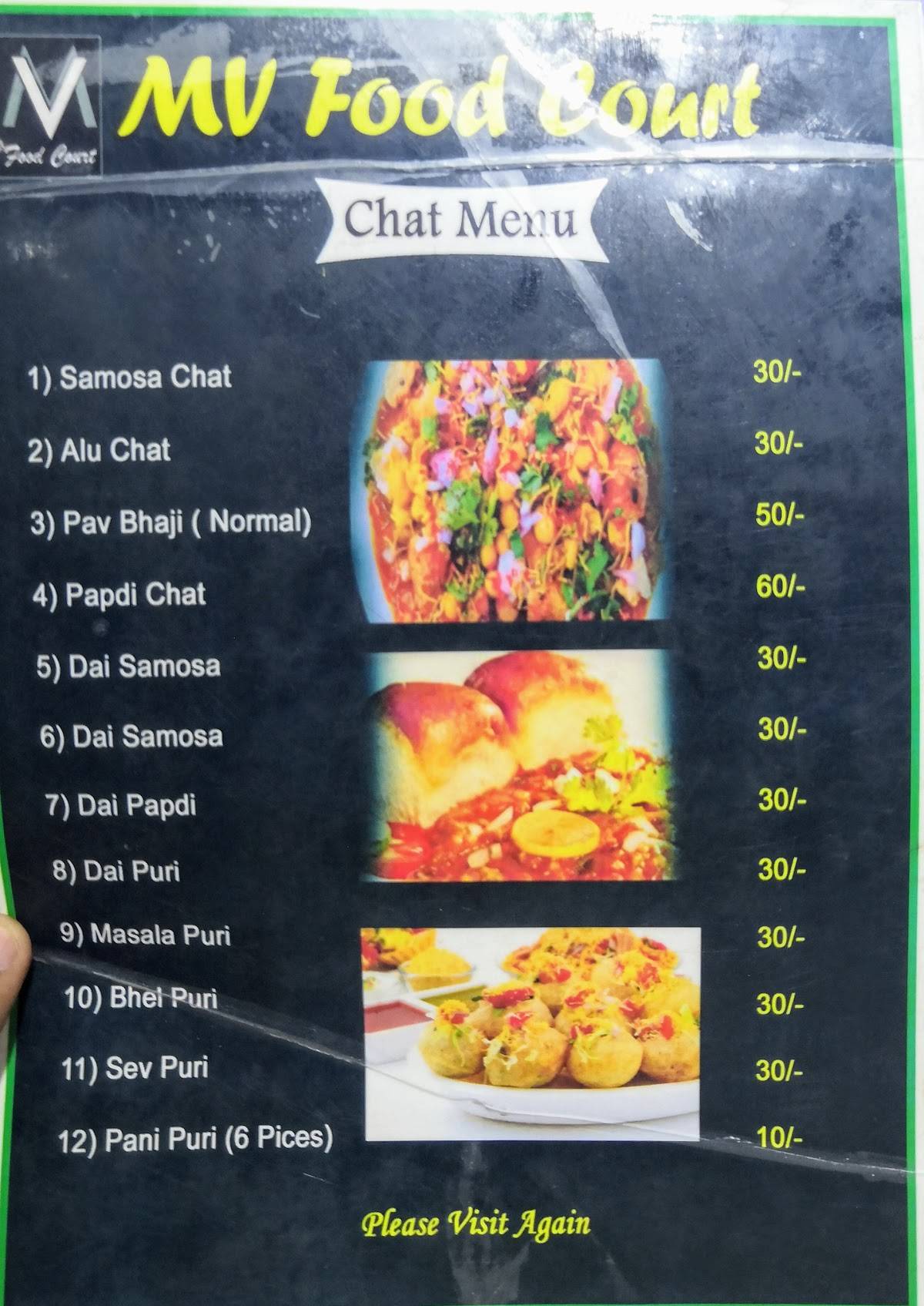 Menu at MV FOOD COURT, Hyderabad
