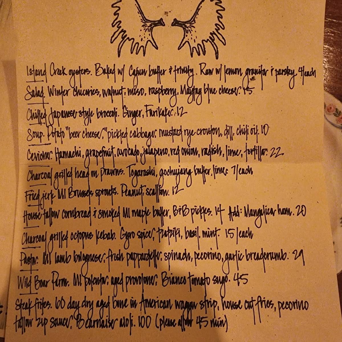 Menu at Mabel Gray restaurant, Hazel Park