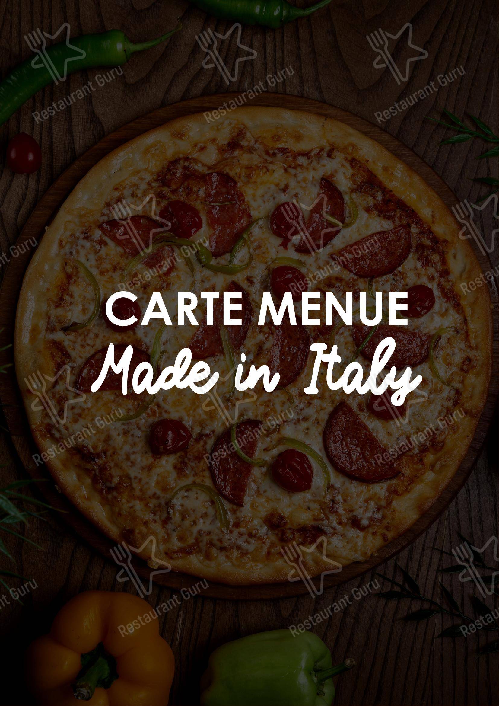 Menu au Made in Italy Pizzeria, Lausanne