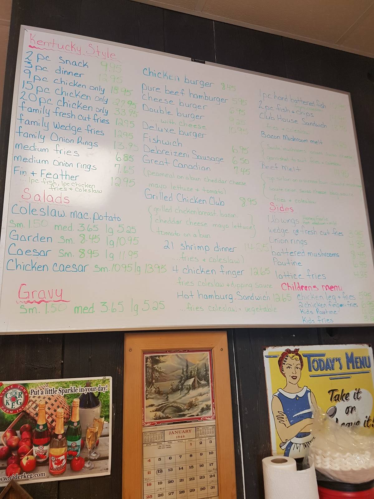 Menu at Madoc Dairy - Burnside's Casual Dining restaurant, Madoc