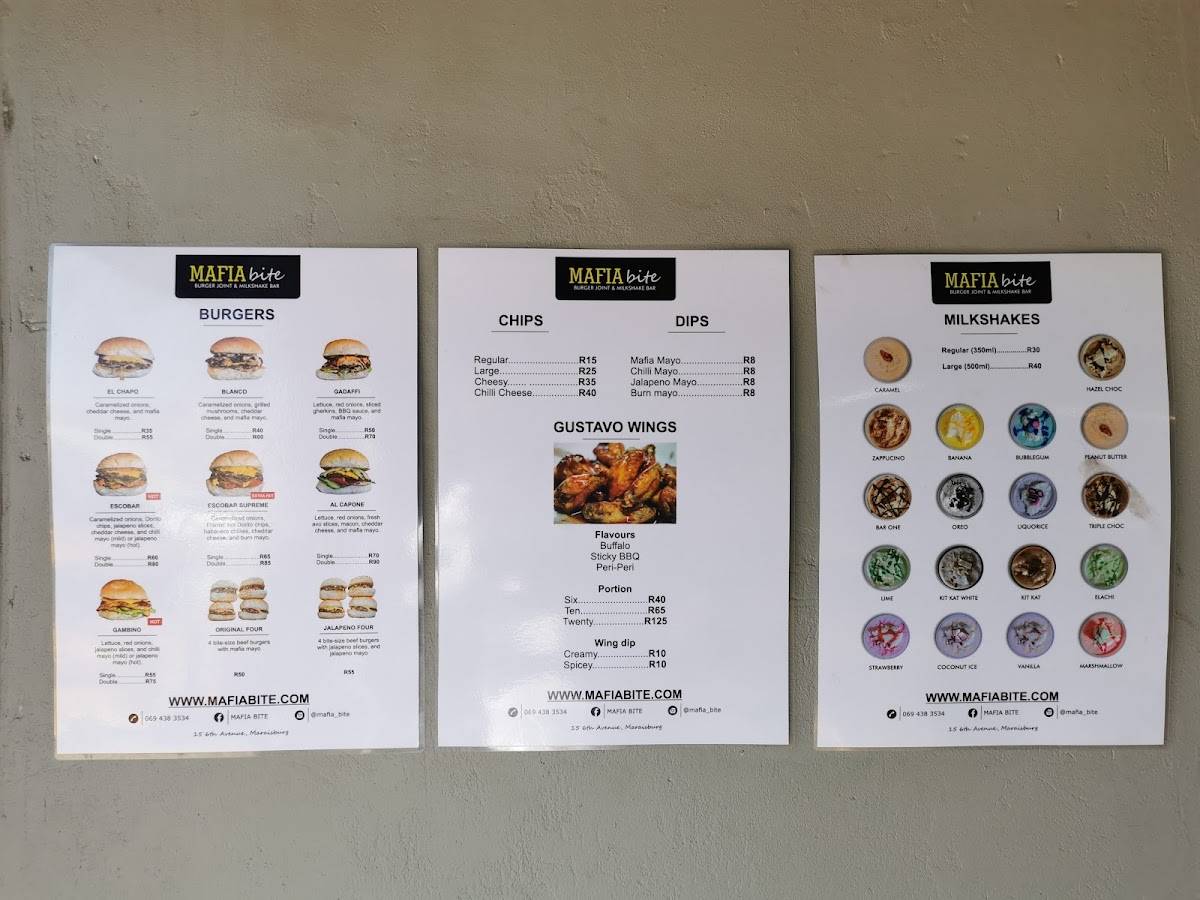 Menu at Mafia Bite - Maraisburg restaurant, Randburg