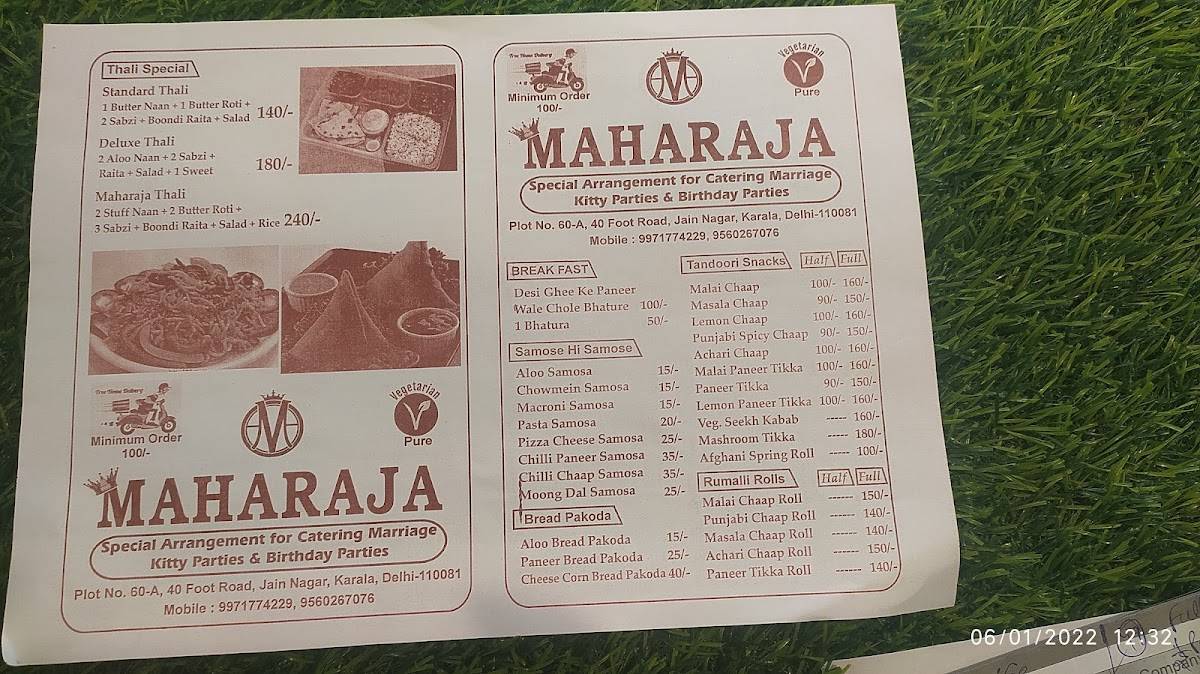 Menu at Maharaja Family Restaurant, New Delhi