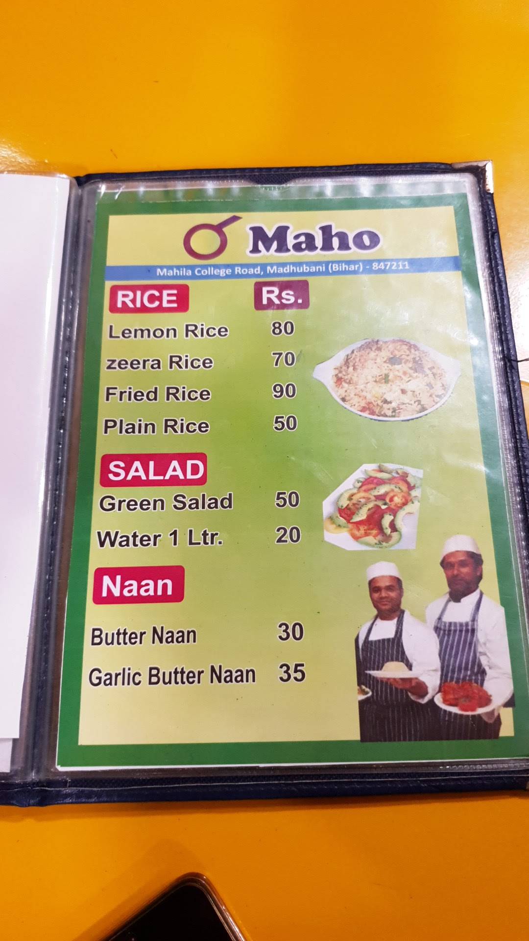 Menu at Maho Veg Restaurant, Madhubani