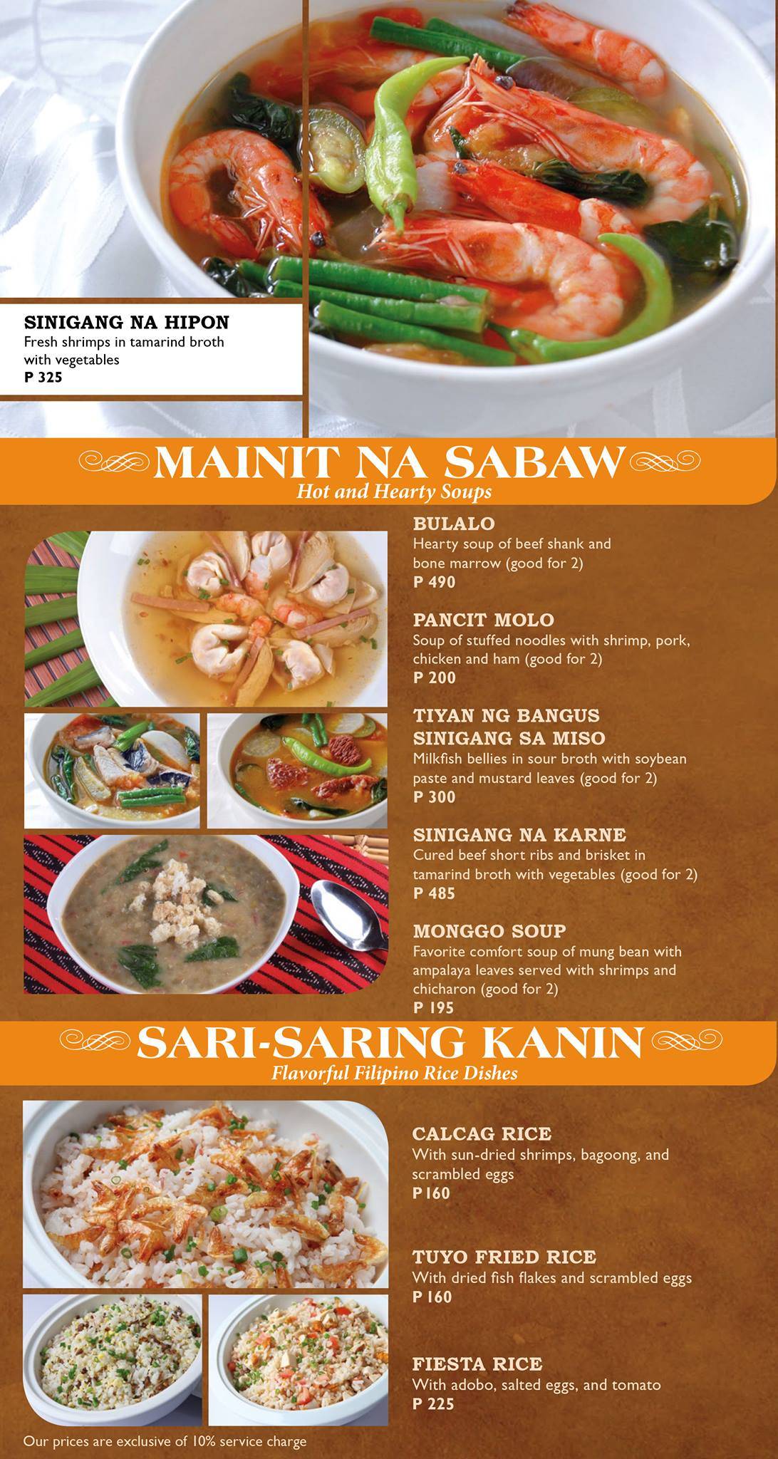Menu at Via Mare restaurant, Makati, Makati Avenue