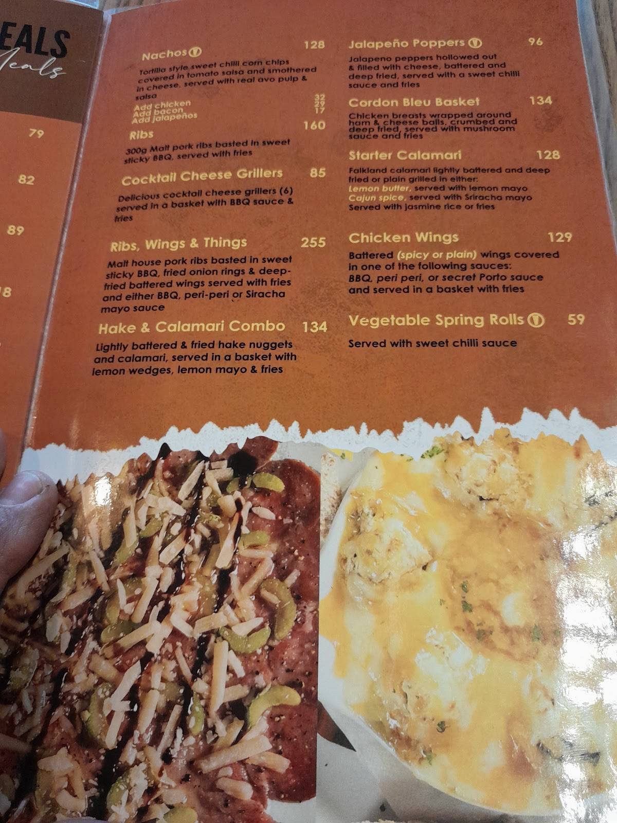 Menu at Malt Barrel and Fire, Pretoria