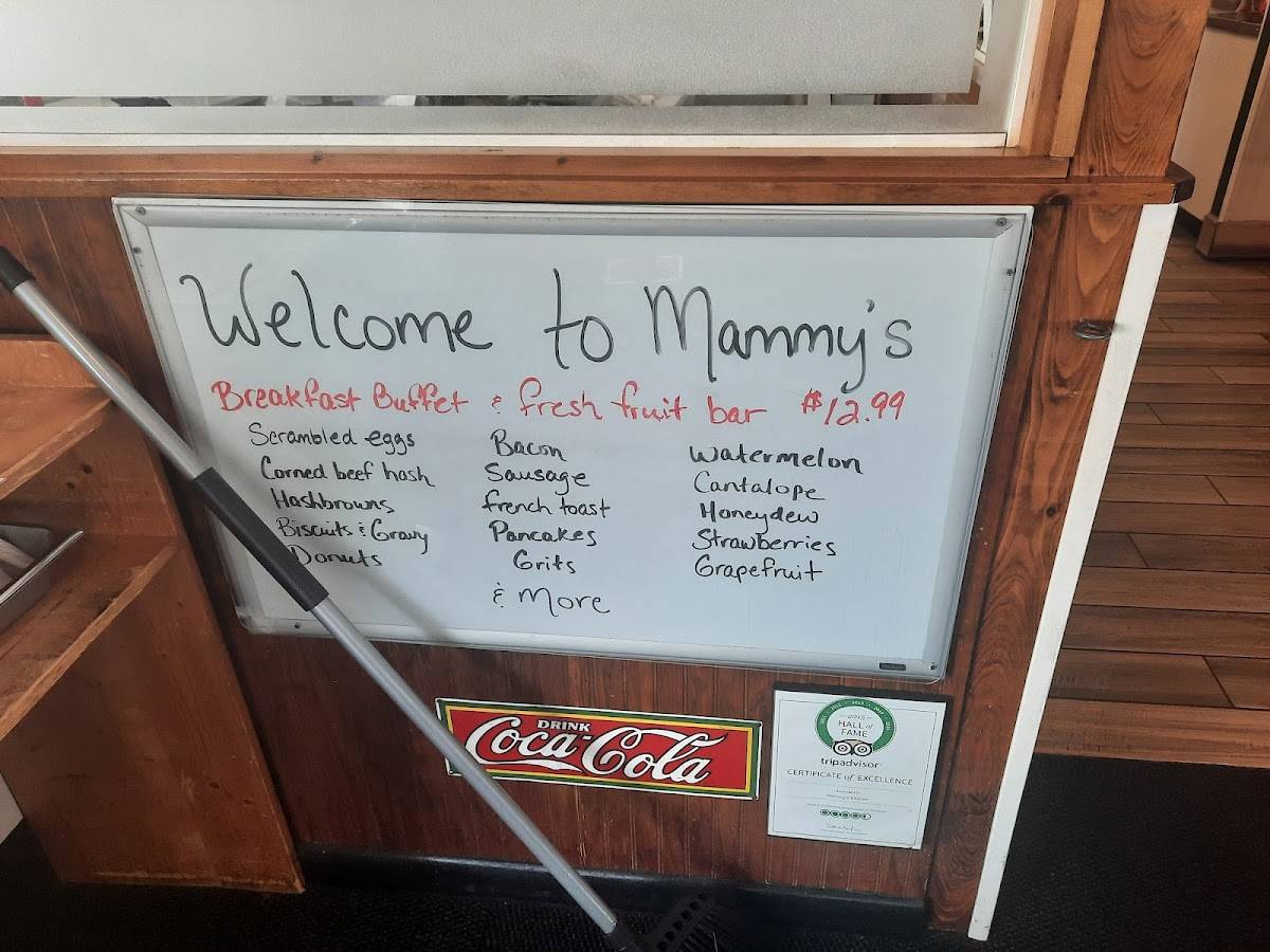 Menu at Mammy's Kitchen restaurant, Myrtle Beach, N Kings Hwy