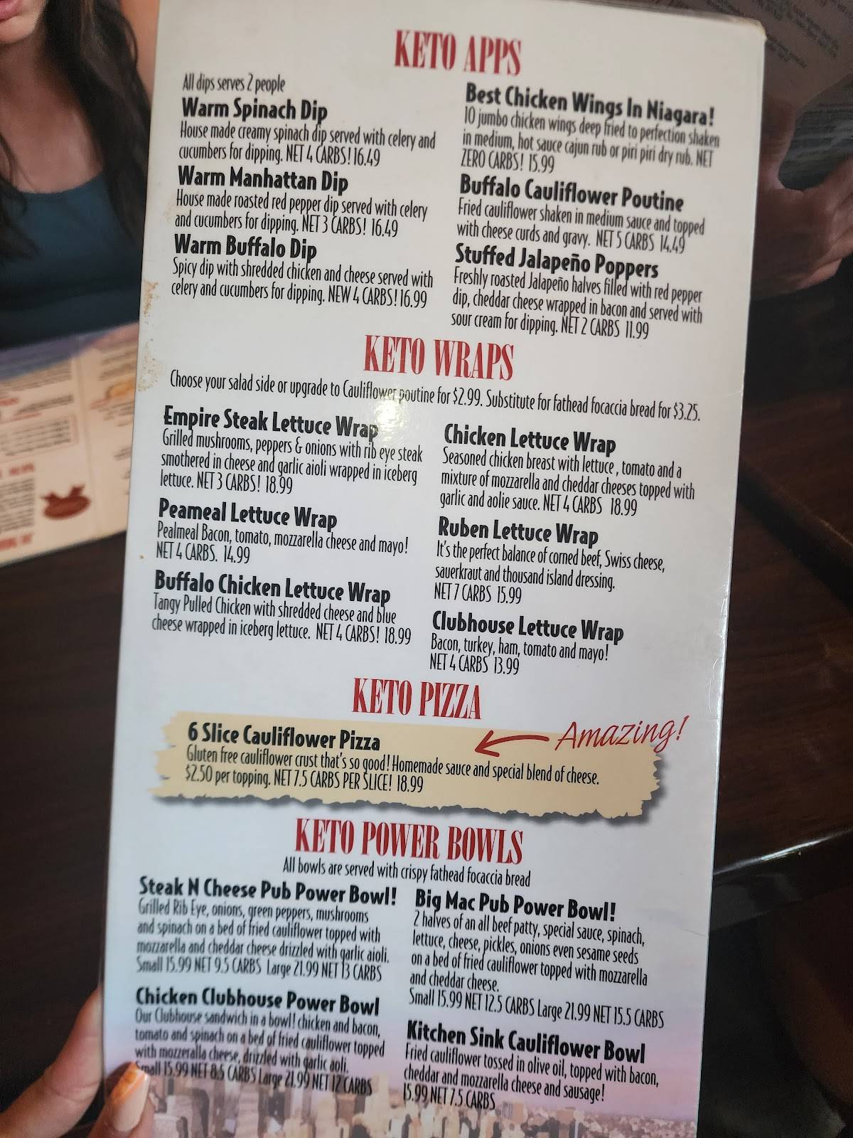 Menu at Manhattan Bar & Grill, St. Catharines